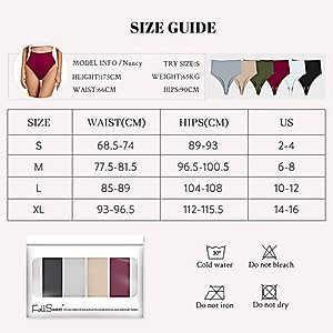 FallSweet Ultra High Waisted Thong No Show Underwear for Women High Rise Panty Pack(mix1,L)