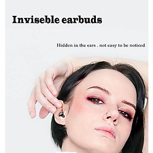 Xmenha Black Invisible Earbuds Wireless for Sleep Tiny Mini Hidden Earbuds Smallest for Work Small Earplug Headphones Small Ears Women Workout Gaming Earbud Earphones Auriculares