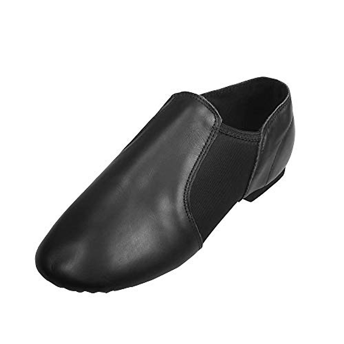 ARCLIBER Unisex Dance Shoes Leather Upper Slip-On Jazz Shoes for Women Men 5.5M Black