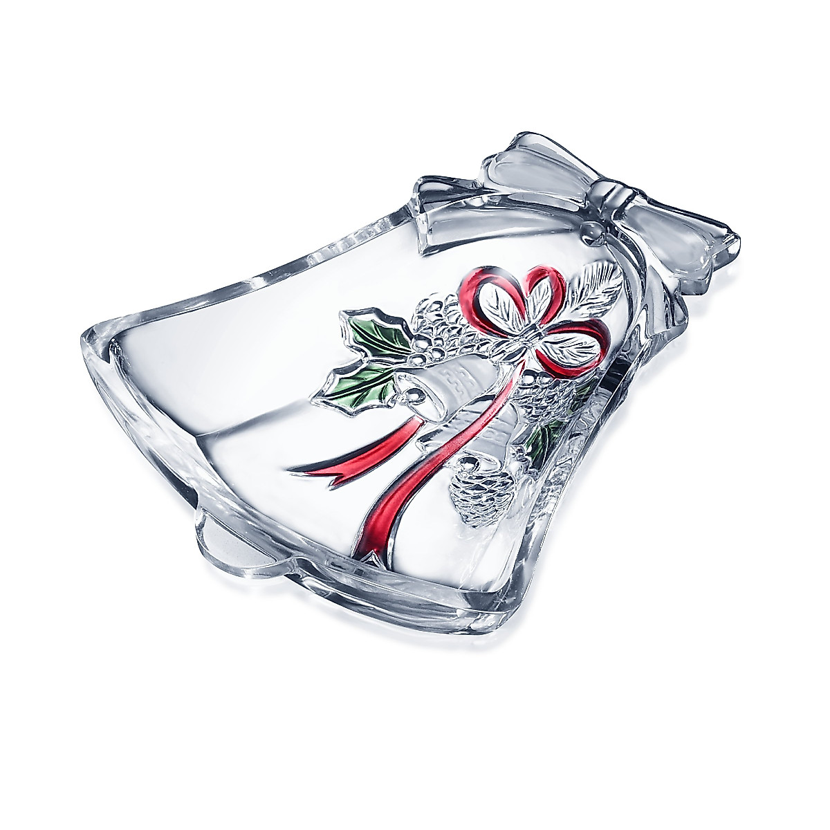 Celebrations by Mikasa Holiday Bells Crystal Bell Candy Dish, 6.75-Inch