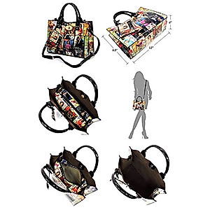 Glossy Magazine Cover Collage 3-in-1 Shoulder Bag Hobo Michelle Obama Handbag (3-Mulit)