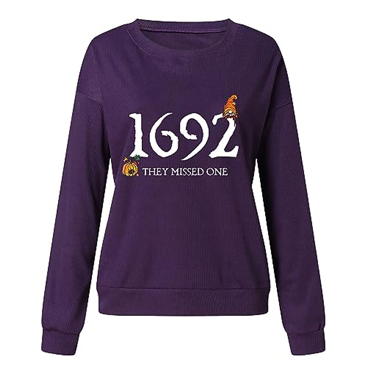 KSODFNXH 1692 They Missed One Sweatshirt Trendy Casual Crewneck Long Sleeves Tops Comfy Loose Solid Color Sweatshirts