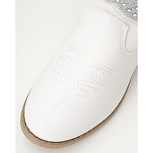 KENSIE GIRL Boots - Girls' Western Cowboy Boots (Toddler/Girl), Size 2 Little Kid, White