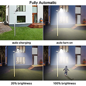 TENKOO LED Solar Street Light Outdoor - 20000LM 400W Motion Sensor Lamp Waterproof IP66 Security Powered for Dusk Dawn Court and Parking Lot Solares Flood Lights Commercial Streetlighteet