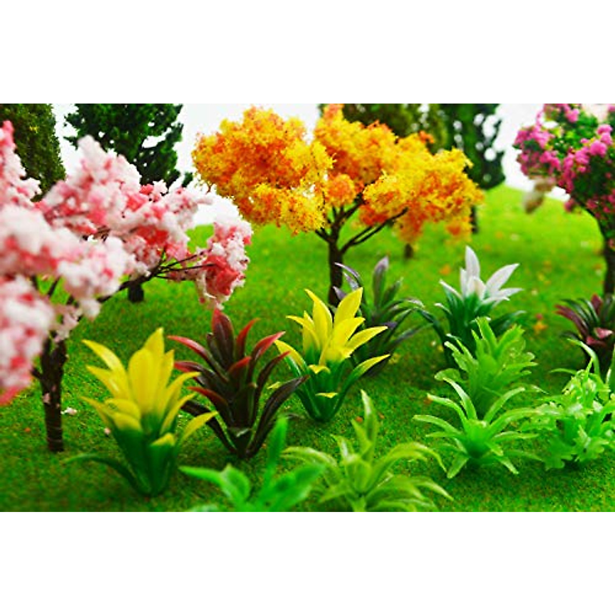 28 Pcs Miniature Fairy Garden Tree Plant Ornament, Mixed Model Trees 1-3 Inches, Miniature Dollhouse Pots Decor Moss Bonsai Micro Landscape DIY Craft Garden Ornament