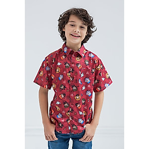 Harry Potter Dumbledore Ron Weasley Hedwig Owl Little Boys Hawaiian Button Down Shirt 7-8