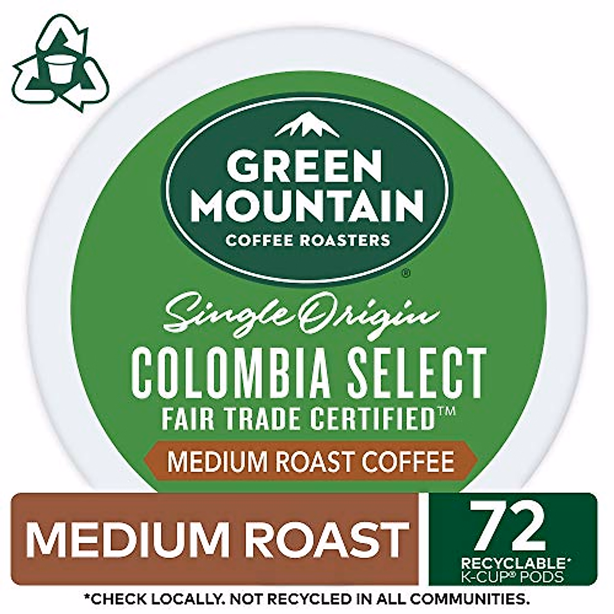 Green Mountain Coffee Roasters Colombia Select, Single-Serve Keurig K-Cup Pods, Medium Roast Coffee, 12 Count (Pack of 6) - Packaging May Vary