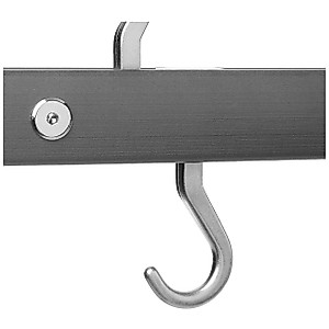 J.K. Adams 36-Inch-by-12-Inch Hardwood Ceiling Mini Bar Pot Rack, Metallic Gray