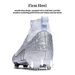 Maylrvjv Men's Women's Hightop Indoor Soccer Shoes Lace Up Footabll Cleats Breathable Lightweight Firm Ground Athletic Sneakers