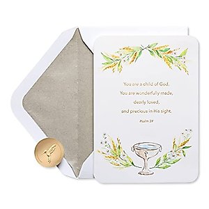 Papyrus Baptism or Christening Card (Love and Many Blessings)