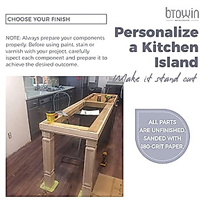 35 1/2-inch H 5-inch W 5-inch D Cabinet Columns, Btowin 2Pcs Unfinished Tapered Rubberwood Replacement Island Legs for Large Dining Table & Kitchen Table