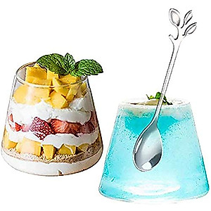 Stainless Steel Leaf Coffee Spoon, SZBAIDEKJ 10 Pcs Creative Tableware Dessert Spoons, Stirring, Mixing, Sugar, Stir, Ice Cream Teaspoon Set (Silver)