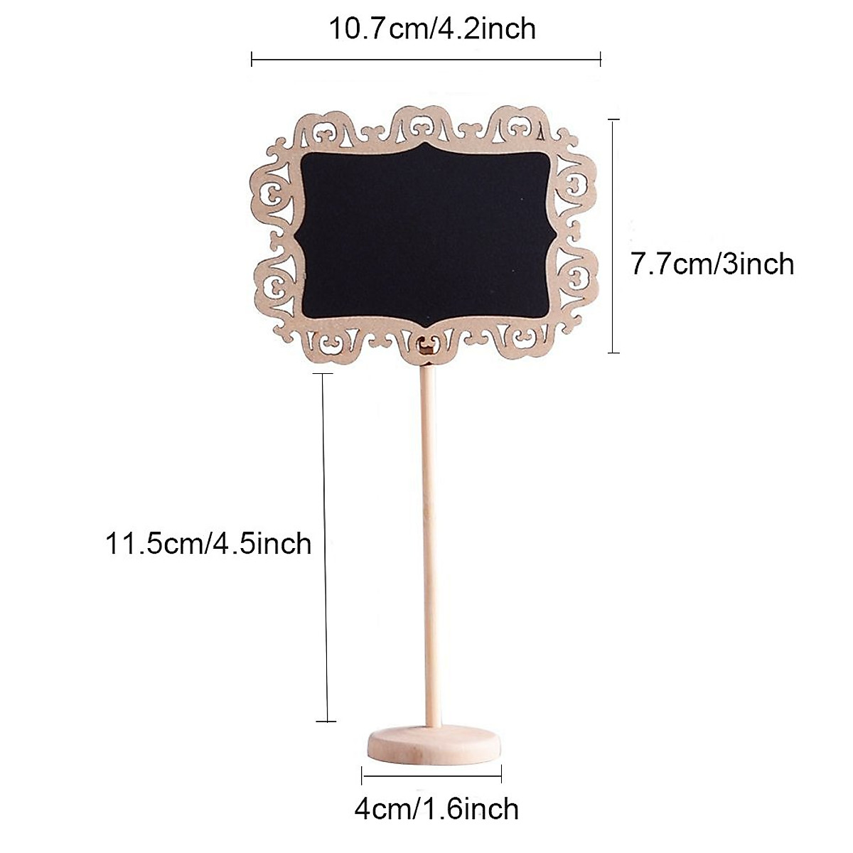 Youngine Pack of 15, Mini Chalkboards Cards with Stand for Reminders Labeling,Weddings Place Cards, Food Signs, Party Supplies, Table Numbers, and Special Event Decoration (Wave)