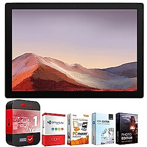Microsoft PUV-00001 Surface Pro 7 12.3" Touch Intel i5-1035G4 8GB/256GB, Platinum (Renewed) Bundle w/Elite Suite 18 Software + 1 Year Protection Warranty