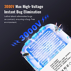 Mosalogic Bug Zapper Indoor Electronic Fly Swatter Plug-in Flying Insect Killer with UV Light for Indoor Use Compact Bug Zappers for Flying Insects, Gnats, Moths, Flies (White-1pack)