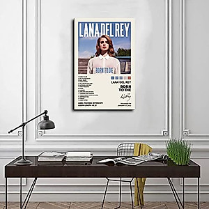 YEZLH Lana Del Poster Rey Born To Die Music Album Poster Signed Limited Edition Canvas Poster Bedroom Decor Sports Landscape Office Room Decor Gift Unframe: 12x18inch(30x45cm)