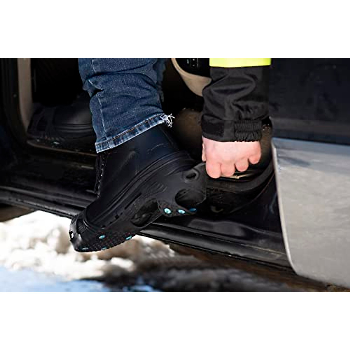 Due North All Purpose Industrial Ice Cleats for Men & Women - Traction Aids for Walking & Working on Snow/Ice - 16 Spikes
