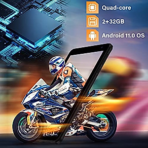 NORTH BISON Android Tablet 7 inch, Android 11 Tablet, 2GB RAM 32GB ROM, Quad-Core Processor, Dual Camera, WiFi, Bluetooth, 128GB Expand, GMS Certified-Silver