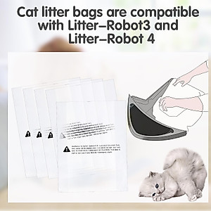 Harloon 200 Count Cat Litter Liner Bags Waste Drawer Liners Replacement 9-11 Gallons Liner Bags Jumbo Litter Box Liner Compatible with Litter-Robot 3/4 for Cat Kitten Pan Waste Bin Disposal