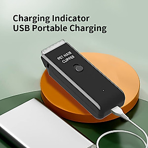 Tileon Dog Clippers,Quiet Washable USB Rechargeable Cordless Dog Grooming Kit,Electric Pets Hair Trimmers Shaver Shears for Dogs and Cats Black