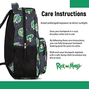 RICK AND MORTY Allover Backpack, Summer and Squanchy - Official School Bookbag (Black)