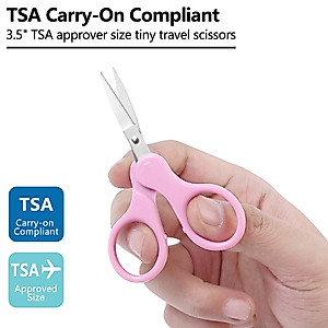 3.5" Sharp Small Craft Scissors all Purpose, Precision Straight and Curved Fine Tips for Thread Yarn Fabric Cutting, Mini Scissors with Protective Cover, Ideal for Sewing, Embroidery, Beauty, Crochet