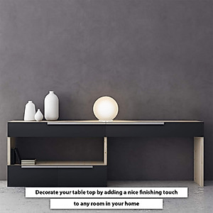 EGLO Rondo Collection 8-Inch Round Table Lamp with Glass Ball Shade for Living Room, Bedroom, Dorm, and Office, 60W, White/Frosted Opal