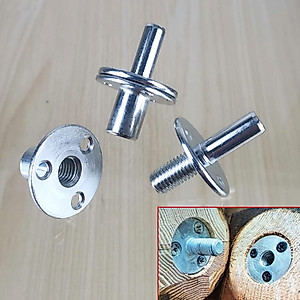 lasenersm 2 Pieces Cold Rolled Steel M12 Bed Post Connector Bed Column Bedpost Connector Screw-in T-Nut Bedpost Connector Screw Butt Nut for Furniture Hardware Fittings