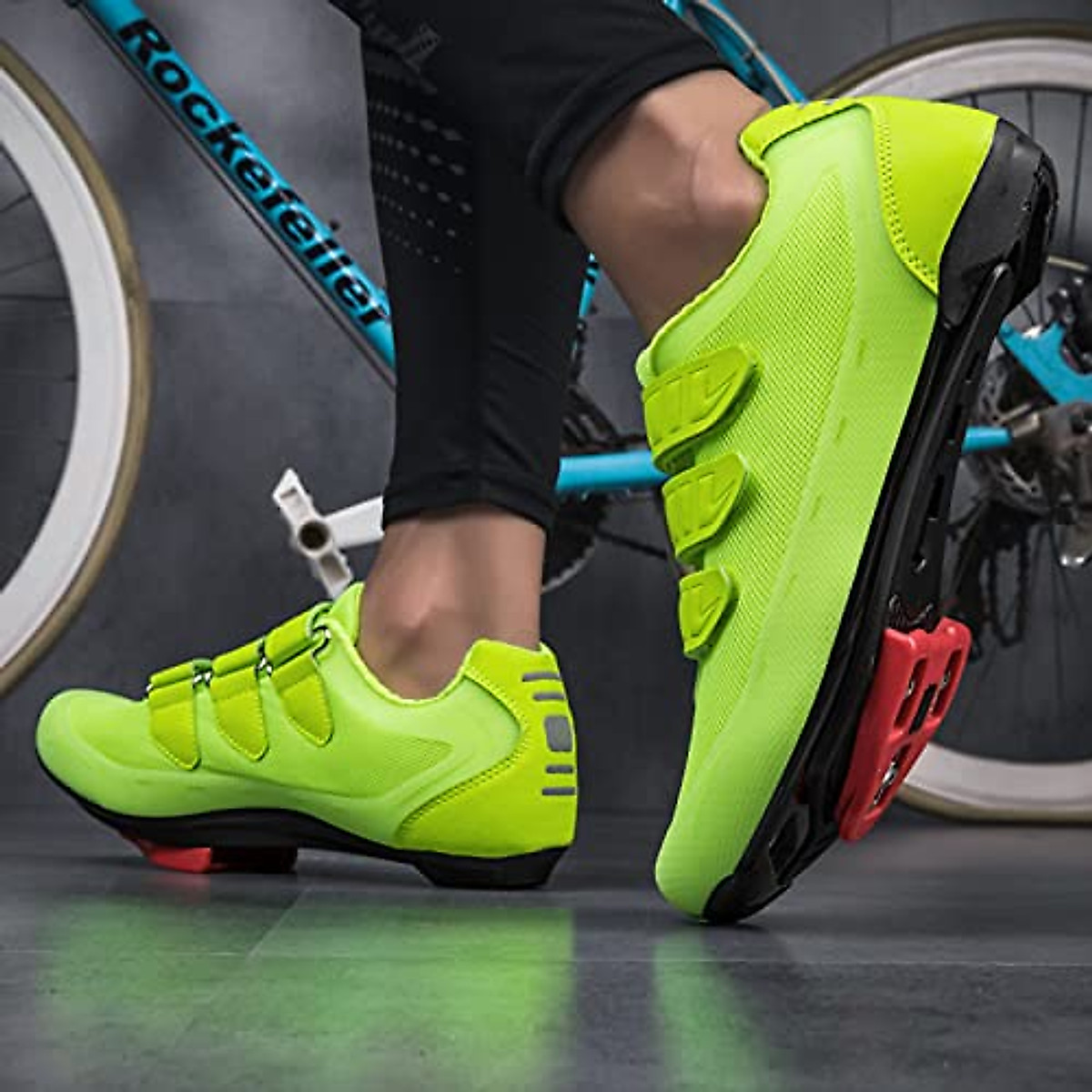 Mens Womens Indoor Cycling Shoes Compatible with Peloton Bike Shoes Cycling Shoes with Delta Cleats Clip Outdoor Pedal SPD Road Bike Shoes,Green