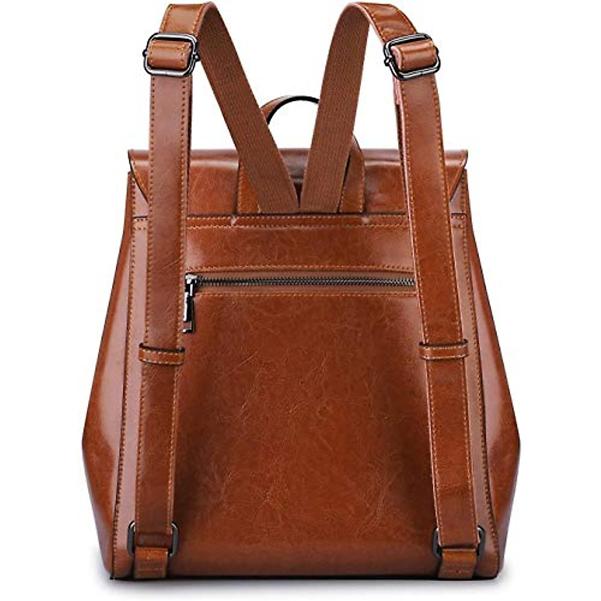 ACOMOO Women's Women's Leather Bag Wallet Daily Leisure Travel Small Backpack (Brown)