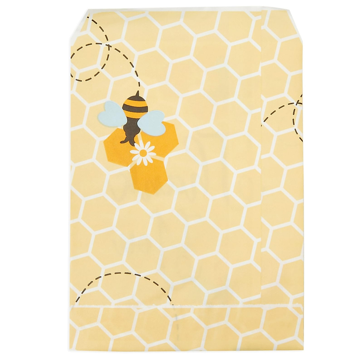 Sparkle and Bash Bumble Bee Party Favor Treat Bags for Baby Shower, Thank You (5x7 In, 100 Pack)