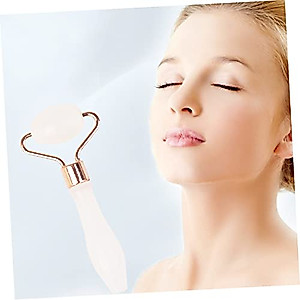 FRCOLOR Roller Jade Rolling Face Massager Jade Skin Rollers Jade Roller Face Massage Tools Facial Tools for Skin Care Massage Roller Scroll Wheel White Roller Stick Anti-Aging Skin Roller