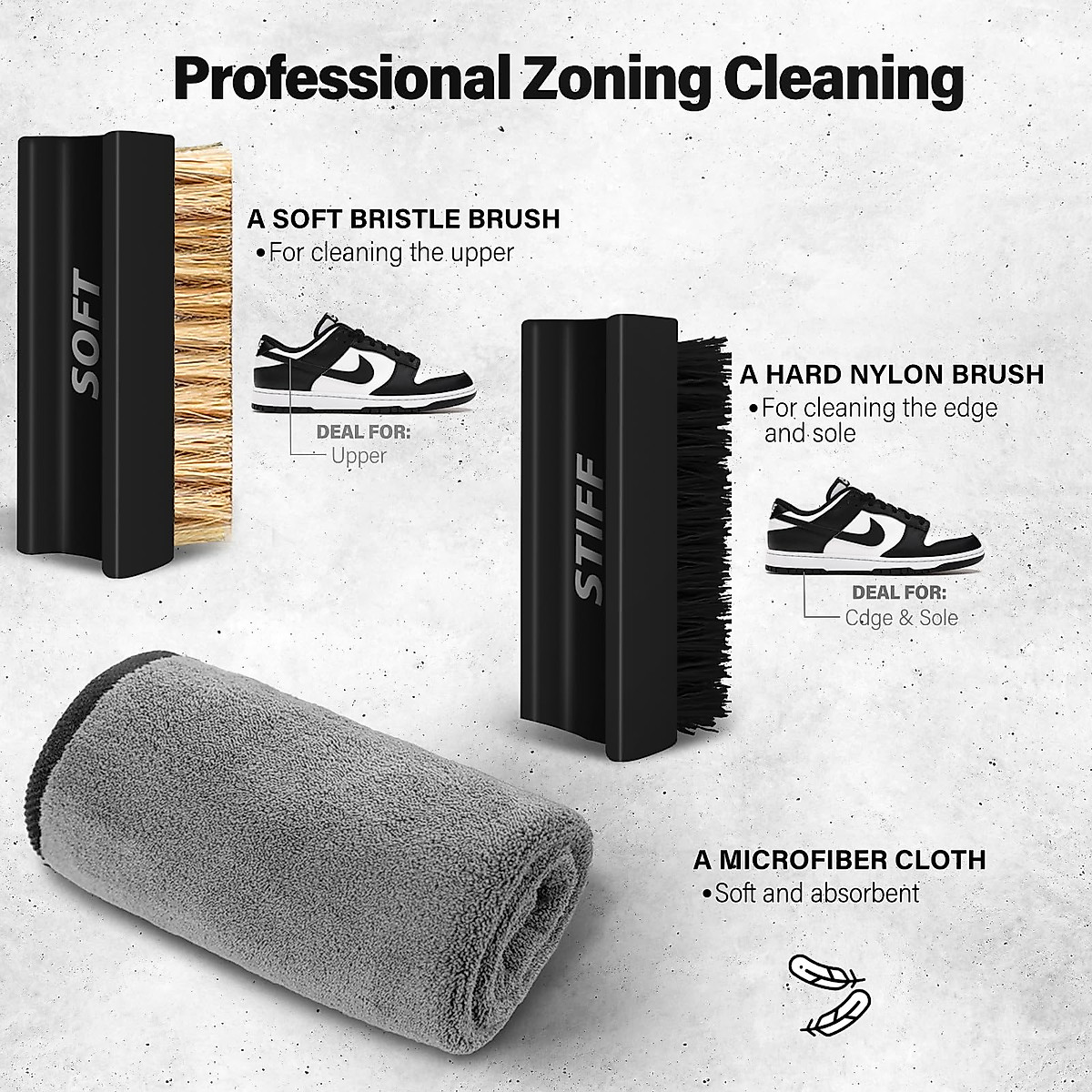 Tolobeve 12Oz Shoe Cleaner Kit, White Shoe Cleaner Sneakers Kit, Sneaker Cleaning Kit, Shoe Cleaning Kit for White Shoes,Suede Shoe,Tennis Shoe,Leather,Canvas