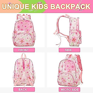 LOIDOU Mesh Backpack for Toddler Girls Semi-Transparent Mesh Bookbag 15 Inch Preschool Kindergarten Backpacks See Through Sturdy School Bags for Travel Beach Hiking Swim