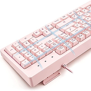 SAAMGU Pink Computer Keyboard, Gaming Keyboard for Office for Windows Laptop PC