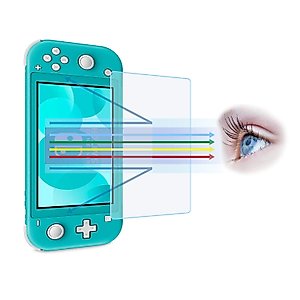 Entwth Anti Blue Light Tempered Glass Screen Protector[2 Pack] for Switch - OLED 7-inch[Eye Care,Relieve Eye Fatigue] Blocks Excessive Harmful Blue Light & UV 9H Anti Glare Anti-Scratches
