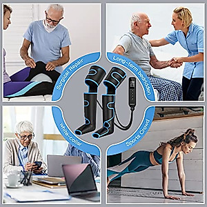 CINCOM Leg Massager with Heat, Air Compression Leg Massager for Circulation, Full Leg Massager with 3 Heats 3 Modes 3 Intensities Sequential Compression Device for Pain Relief
