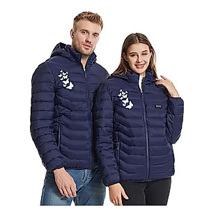 Muscularfit 2023 Smart Heated Jacket for Men Women Outdoor Waterproof Winter Warm Heating Coat 21 Heating Zones Puffer Fleece Coat