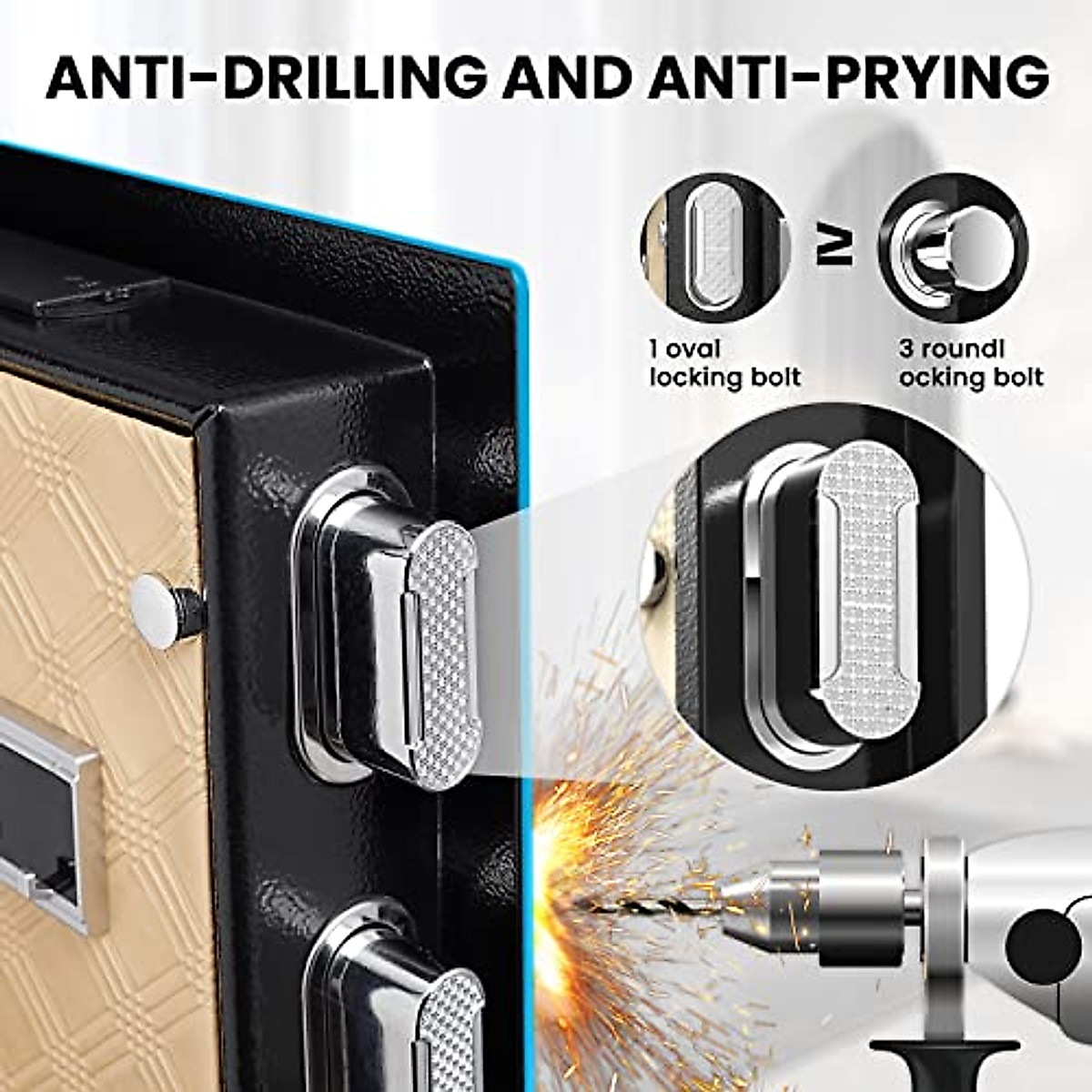 Marcree Biometric Fingerprint Safe Box, 2.0 CUFT Fingerprint Security Safe Box with Combination Lock and Voice Prompt and Dual Warning and Private Inner Cabinet for Money Documents Valuables