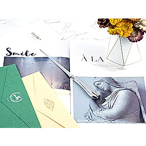 MUSROD Silvery Letter Opener, Envelope Opener Knife Metal Letter Opening Knife, Paul Revere Paper Cutting Knife, 9 inches (1 Pack)