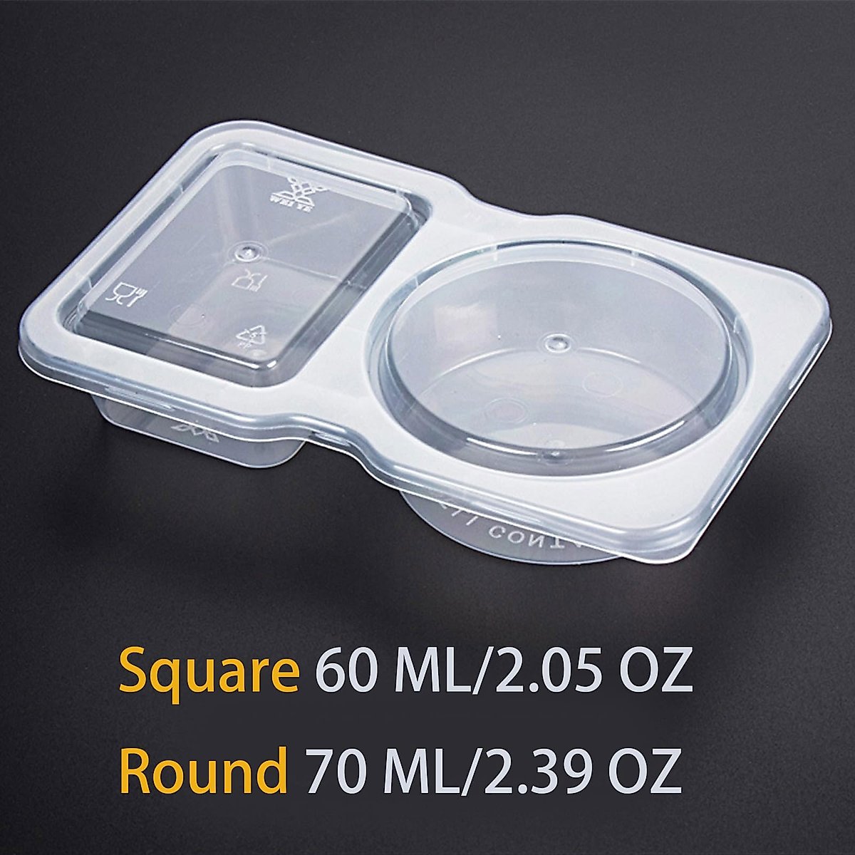 Umbenk Snackpack Container, Snack Containers Reusable, Condiment Containers with Lids, Double Compartment Condiment, Portable Reusable, For Dip, Sauce, And Snacks (10)