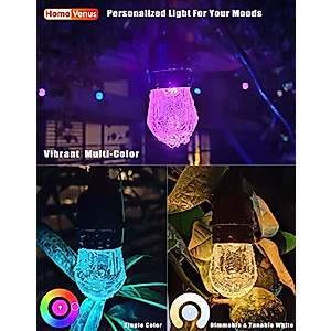 HVS Smart Outdoor String Lights LED 36Ft Color Changing RGBW Patio String Lights Infinite Connectable APP Control 2.4GHz WiFi Waterproof 18 Acrylic Work with Alexa Google for Party Outside Cafe