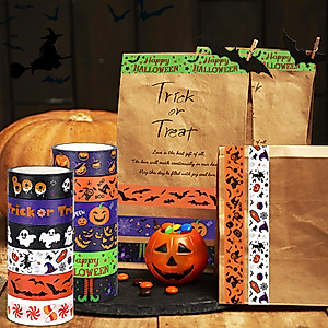 SANNIX 12 Rolls Halloween Washi Tape 15mm Wide Halloween Pumpkin Ghost Bat Masking Tape for DIY Crafts and Scrapbooking
