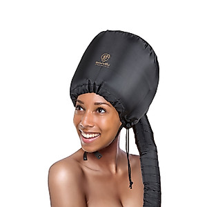 BEAUT'E SEOUL Hooded Hair Dryer Attachment and Black Seed & Argan Oil Spray Set - Soft Adjustable Large hooded bonnet & Keratin Hair Treatment Leave in Conditioner Spray 5oz