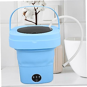UKCOCO Folding Washing Machine Washing Machine Foldable Mini Washing Machine Small Laundry Washer Portable Washing Machine Mini Travel Washing Machine Bucket Washing Machine Blue Plastic