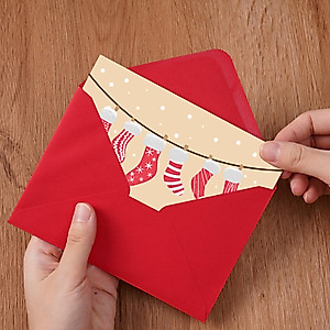 Hunanyume 24 Sets Christmas Cards With Red Envelopes, Stickers & Greetings Inside, 4×6 in Boxed Assorted New Years Cards Holiday Cards for Loved ones, Friends and Family