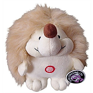 Pet Qwerks Plush Interactive Dog Toys - Chattering Hedgehog - 4.5 in, All Breed Sizes