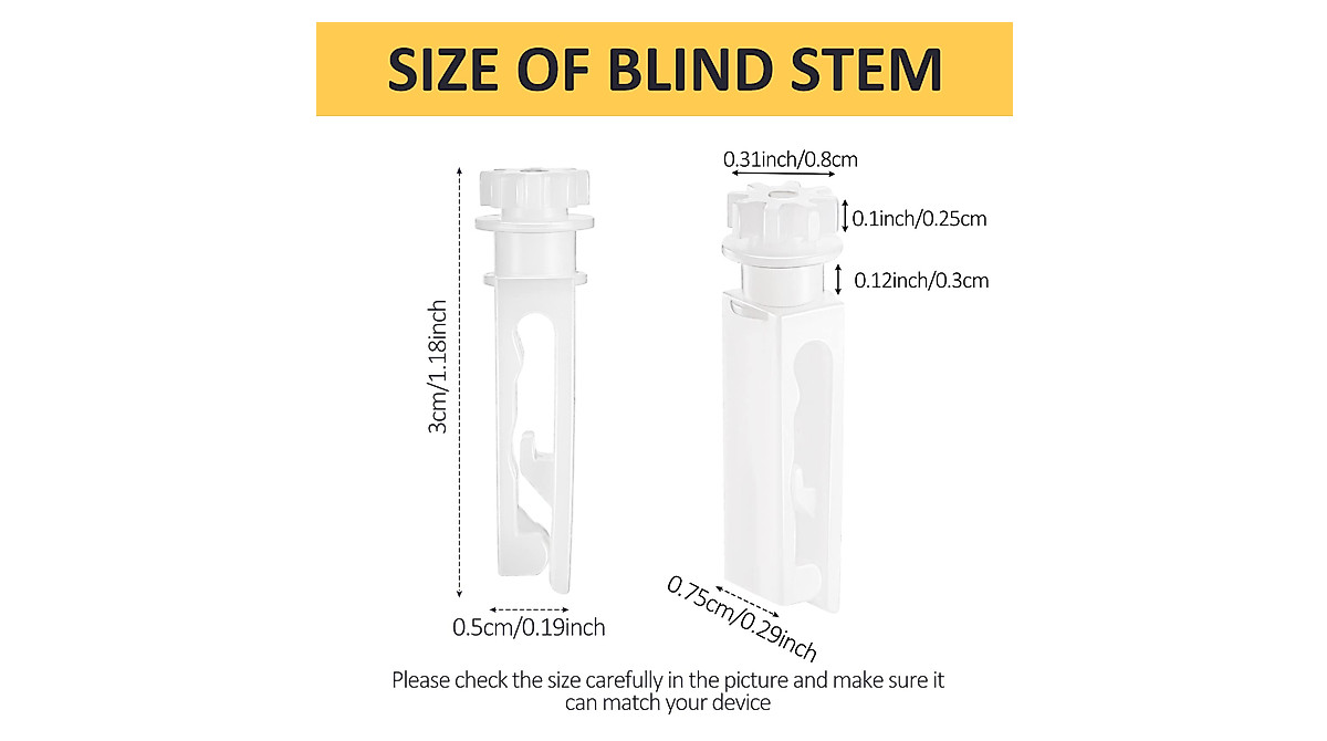 Vertical Blind Stem Replacement Set - 40 White Stems for Window Blinds