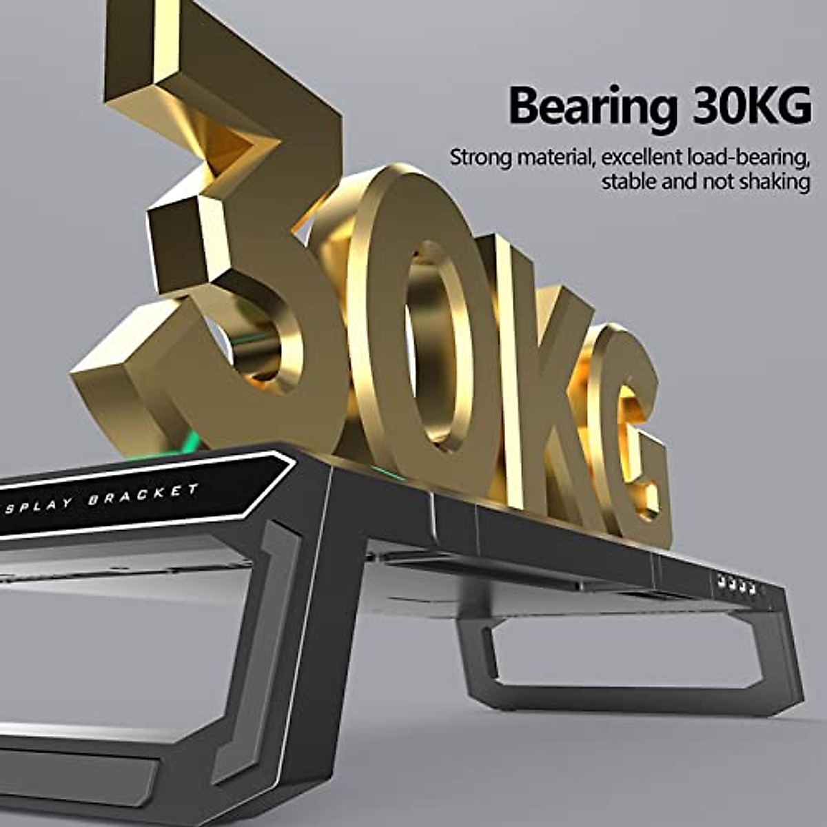 ARIOU Monitor Stand Riser, Foldable Monitor Riser Stand, Computer Monitor Stand Riser, Adjustable Height Computer Monitor Stand with USB 3.0 Hub & RGB Lights with 7 Lighting Effects, Desk Accessories