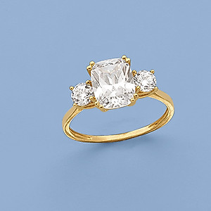 Ross-Simons 3.50 ct. t.w. CZ 3-Stone Ring in 14kt Yellow Gold. Size 9